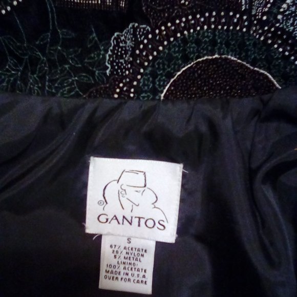 Gantos | Jackets & Coats | Vintage Gantos Velvet Embellished Bomber ...